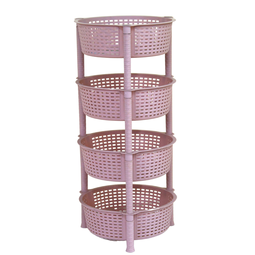 Omega Round Storage, 4 Shelf Tier Organizer Plastic Storage – 3MPlast